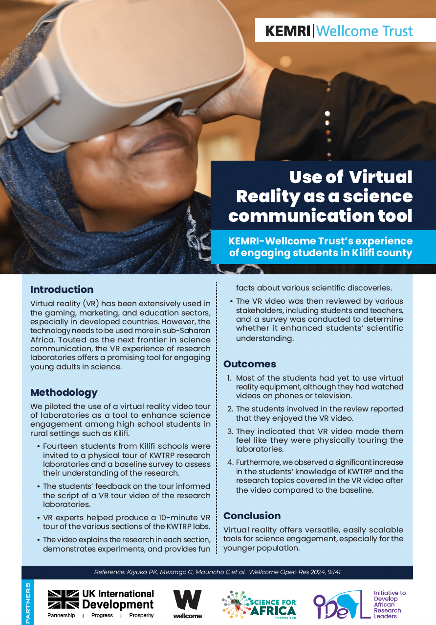 Utilization of Virtual Reality as a science communication tool – IDeAL